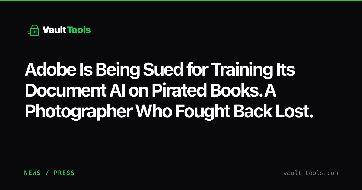 Adobe Is Being Sued for Training Its Document AI on Pirated